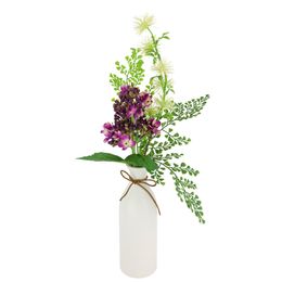 Kunstblume I.GE.A. "Arrangement Hortensie in Vase", rot (burgund), B:20cm H:50cm L:15cm, Kunststoff, Kunstpflanzen, Kunstblume, Zaubernuss Farn Hochzeitsdeko Dekoblumen Hochzeit Bouquet Blumenstrau&szlig;