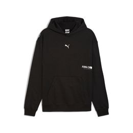 Kapuzensweatshirt Puma "M GRAPHIC FRENCH TERRY HOODIE", Herren, Gr. L, schwarz (Puma schwarz), Sweatware, Obermaterial: 70% Baumwolle, 30% Polyester, regular fit normal, angesetztes B&uuml;ndchen, Sweatshirts Kapuzensweatshirt, mit K&auml;ngurutasche, mit DryCELL Technologie, Regular Fit