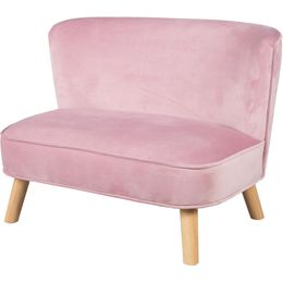 Kindersofa Roba "Lil Sofa", bunt (rosa, mauve), Sofas, Kinder, B/H/T: 70cm x 50cm x 48cm, Samt, Kindersofa, mit Holzf&uuml;&szlig;en, B:70cm H:50cm T:48cm