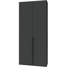 Kleiderschrank wimex "Mugano,in 5 Breiten,2 H&ouml;hen,2 Tiefen, viele Farben, Made in Germany", grafit, griffe schwarz, B:90cm H:208cm T:40cm, Holzwerkstoff, Schr&auml;nke, Kleiderschrank, mit langen Griffen aus Metall, mit oder ohne Spiegel