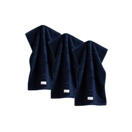 G&auml;stehandtuch Gant "G&auml;stetuch Premium Towel 3er Pack" Gr. S, blau (dunkelblau), B:30cm, Obermaterial: 100% Baumwolle CO., Handt&uuml;cher, G&auml;stehandtuch