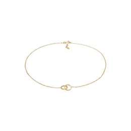 Choker Elli "Halskette Choker Ringe Kreis Minimal Trend 925 Silber" Gr. 36, gold, Halsketten, Damen, mit Steinen, Silber 925 (Sterlingsilber), Choker