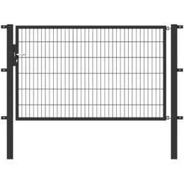 Zauneinzelt&uuml;r Alberts "Flexo", grau (anthrazit), B:200cm H:120cm, Stahl, Tore, Zauneinzelt&uuml;r, 200 cm Breite, in versch. H&ouml;hen