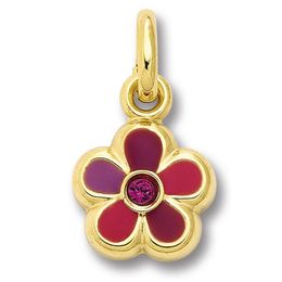 Kettenanh&auml;nger ONE ELEMENT "Zirkonia Blume Anh&auml;nger aus 333 Gelbgold", gold, Schmuckanh&auml;nger, Damen, Gelbgold 333, Kettenanh&auml;nger