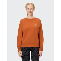 Sweatshirt Venice Beach "SWEATSHIRT EARTHA", Damen, Gr. L (42), gelb (amber), Obermaterial: 68% Baumwolle, 30% Polyester, 2% Elasthan, Sweatshirts Sweatshirt