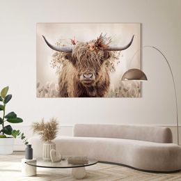Wandbild Reinders "Floral Highlander", braun (farbe bild(er): braun), B:140cm H:100cm T:3,1cm, MDF, Bilder, Wandbild