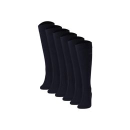 JOOP! Kniestr&uuml;mpfe JOOP "Socken Unisex premium essential cotton Knee High 6p 6er Pack", Herren, Gr. 43-46, blau (dunkelblau), Obermaterial: 68% Baumwolle CO(Bio). 30% Polyamid PA. 2% Elasthan EL., Socken Kniestr&uuml;mpfe