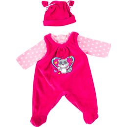 Puppenkleidung BAYER "Latzhose Waschb&auml;r 46 cm", pink (pink, rosa), Puppenkleidung, Baby, Puppenkleidung