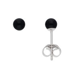 Adelia&acute;s Paar Ohrstecker ADELIA&acute;S "925 Silber Ohrringe Ohrstecker mit Onyx &Oslash; 4,2 mm", silber, Ohrringe, Damen, Silber 925 (Sterlingsilber), Paar Ohrstecker