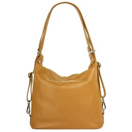 Shopper Samantha Look, Damen, Gr. B/H/T: 31cm x 29cm x 11cm onesize, gelb, Leder, leicht gl&auml;nzend, unifarben, Taschen Shopper, echt Leder, Made in Italy