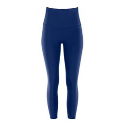 Leggings WINSHAPE "7/8-Tights HWL317C", Damen, Gr. XS, Normalgr&ouml;&szlig;en, blau (dunkelblau), 85% Polyester, 15% Elasthan, Hosen Leggings, mit V-Shape Applikation und Core-Bund