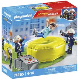 Konstruktions-Spielset Playmobil "Feuerwehrleute mit Luftkissen (71465), Action Heroes", bunt, Spielbausteine, Kinder, Kunststoff, Konstruktions-Spielset, Made in Europe