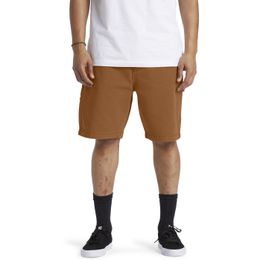 Bermudas DC Shoes "Carpenter Baggy 22", Herren, Gr. 30S, braun (braun overdye), 80% Baumwolle, 20% recycelte Baumwolle, Hosen Bermudas