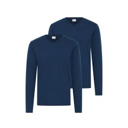 !Solid V-Shirt SOLID "V-Shirt SDODIFAN", Herren, Gr. S, blau (navy, navy), Obermaterial: 50% Baumwolle CO. 50% Polyester PES., Shirts V-Shirt