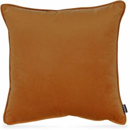 HOCK Dekokissen H.O.C.K. "Nobile Samt", orange (orange, unifarben), B:50cm L:50cm, Polyester, Dekokissen_Sitzkissen_Kissenh&uuml;llen, Dekokissen, Kissenh&uuml;lle mit F&uuml;llung, 1 St&uuml;ck
