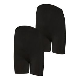 Umstandsshorts MAMALICIOUS "MLAMIYA NEW HOTPANTS 2-P NOOS", Damen, Gr. M, N-Gr, schwarz pack:schwarz, Jersey, Obermaterial: 73% Nylon, 18% Polyamid, 9% Elasthan, unifarben, slim fit kniefrei, Hosen Umstandsshorts