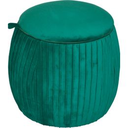 Stauraumhocker Home Affaire, gr&uuml;n, B:49cm H:46cm T:49cm, Samtbezug 100% Polyester, Hocker, Stauraumhocker