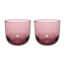 Glas "Wassergl&auml;ser Like Glass 280 ml 2er Set", pink (grape), 2 tlg., Glas, LIKE. BY VILLEROY & BOCH, Trinkgef&auml;&szlig;e, Glas