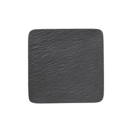 Villeroy & Boch Servierplatte VILLEROY & BOCH "Servierplatte Manufacture Rock &oslash; 32,5 cm schwarz", schwarz, L:32,5cm, Porzellan, Servierplatten, Servierplatte