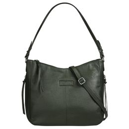 Shopper Bruno Banani, Damen, Gr. B/H/T: 35cm x 28cm x 13cm onesize, gr&uuml;n (oliv), Leder, leicht gl&auml;nzend, unifarben, Taschen Shopper, echt Leder