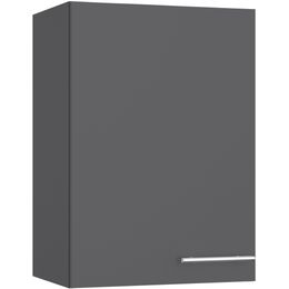 H&auml;ngeschrank Optifit "Lilly", schwarz (anthrazit matt, anthrazit, wildeiche), B:50cm H:70,4cm T:34,6cm, Holzwerkstoff, Schr&auml;nke, H&auml;ngeschrank, Breite 50 cm, 1 T&uuml;r, 2 Einlegeb&ouml;den