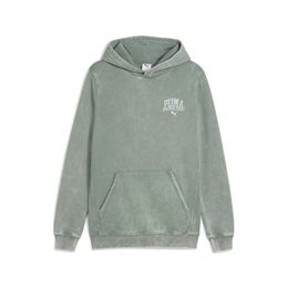 Kapuzensweatshirt Puma "CLASS WASHED HOODIE FL", Herren, Gr. L, gr&uuml;n (gr&uuml;n moon), Fleece, Obermaterial: 66% Baumwolle, 34% Polyester, bedruckt, regular fit normal, Rundhals, angesetztes B&uuml;ndchen, Sweatshirts Kapuzensweatshirt, mit K&auml;ngurutasche, mit grafischem Print, mit Rundhalsausschnitt