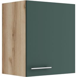 H&auml;ngeschrank Optifit "Bella", gr&uuml;n (steingr&uuml;n, wildeiche), B:50cm H:57,6cm T:34,6cm, Holzwerkstoff, Schr&auml;nke, H&auml;ngeschrank, Breite 50 cm, 1 T&uuml;r, 1 Einlegeboden
