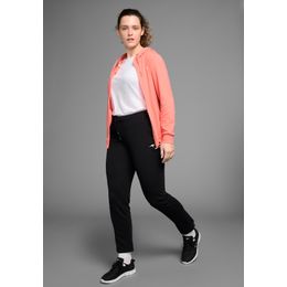 Jogginganzug Kangaroos, Damen, Gr. 48, rot (coral), Interlock, Obermaterial: 60% Baumwolle, 40% Polyester, figurumspielend, Sportanz&uuml;ge Jogginganzug, Gro&szlig;e Gr&ouml;&szlig;en