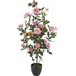 Kunstbaum I.GE.A. "Rosenbusch im Topf", rosa, B:45cm H:115cm L:45cm, Obermaterial: 95% Polyester, 5% Kunststoff, Kunstpflanzen, Kunstbaum, Kunstrosen Kunstpflanzen Rosenstrauch Deko Hochzeit