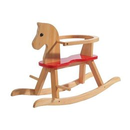 Schaukelpferd Roba "Natur/Rot", bunt, Schaukeltiere, BabyB:43cm H:55cm T:82cm, Schaukelpferd, aus Holz, B:43cm H:55cm T:82cm