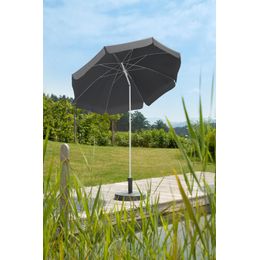 Sonnenschirm Schneider Schirme "Ibiza, TOPSELLER", grau (anthrazit), Obermaterial: 100% Polyester, Standschirme, Sonnenschirm, &Oslash;xH: 200x215 cm, Stahl/Polyester