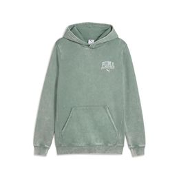 Kapuzensweatshirt Puma "CLASS WASHED HOODIE FL", Herren, Gr. XXL, gr&uuml;n (gr&uuml;n moon), Fleece, Obermaterial: 66% Baumwolle, 34% Polyester, bedruckt, regular fit normal, Rundhals, angesetztes B&uuml;ndchen, Sweatshirts Kapuzensweatshirt, mit K&auml;ngurutasche, mit grafischem Print, mit Rundhalsausschnitt