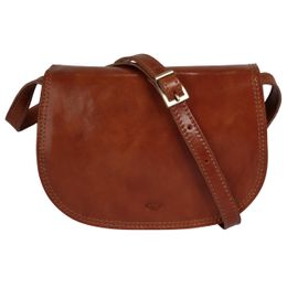 Pike Umh&auml;ngetasche PIK&Eacute;, Damen, Gr. B/H/T: 25cm x 19cm x 11cm onesize, braun, Leder, beschichtet, gl&auml;nzend, Taschen Umh&auml;ngetasche, echt Leder, Made in Italy