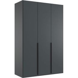 Kleiderschrank wimex "Mugano,in 5 Breiten,2 H&ouml;hen,2 Tiefen, viele Farben, Made in Germany", grafit, griffe schwarz, B:135cm H:208cm T:58cm, Holzwerkstoff, Schr&auml;nke, Kleiderschrank, mit langen Griffen aus Metall, mit oder ohne Spiegel