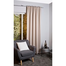 Verdunkelungsvorhang HOME BASICS "BLACKY", beige, B:140cm H:245cm, Polyester, Gardinen, Verdunkelungsvorhang, Verdunklungsschal, Multifunktionsband, Uni