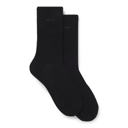Businesssocken BOSS "2P RS Uni Logo CC W", Damen, Gr. 35-38, schwarz (schwarz 001), Baumwolle, unifarben, normal, Socken Businesssocken, mit BOSS Schriftzug