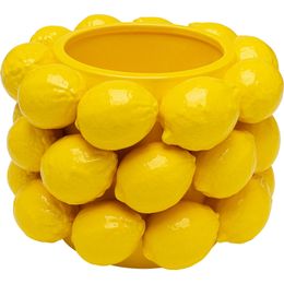 Tischvase KARE DESIGN "Vase Lemon Juice", gelb, B:26cm H:19cm T:26cm, Porzellan, Vasen, Tischvase