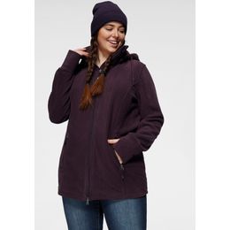 Fleecejacke Polarino, Damen, Gr. 40, lila (aubergine), Fleece, Obermaterial: 100% Polyester, unifarben, h&uuml;ftbedeckend, mit Daumenl&ouml;chern, Jacken Fleecejacke, f&uuml;r kalte Tage, aus Fleece, sportlicher Stil, atmungsaktiv