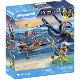 Konstruktions-Spielset Playmobil "Kampf gegen den Riesenoktopus (71419), Pirates", bunt, Spielbausteine, Kinder, Kunststoff, Konstruktions-Spielset, Made in Europe
