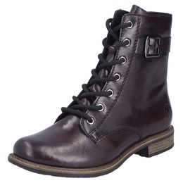 Schn&uuml;rstiefelette Rieker, Damen, Gr. 38, dunkelbordeaux, Lederimitat, unifarben, Schuhe Schn&uuml;rstiefelette, Schn&uuml;rboots, Blockabsatz, mit Rei&szlig;verschluss f&uuml;r leichtes Anziehen