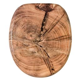 WC-Sitz Sanilo "Old Tree", braun (holzfarben), B:37,7cm L:47cm, MDF - Mitteldichte Holzfaserplatte, WC-Sitze, WC-Sitz, mit Absenkautomatik