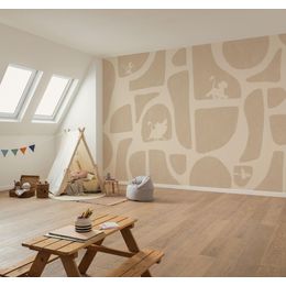 Kindertapete Komar "Disney The Lion King Animals and Shapes", beige (beige,rosa), B:400m H:250m, Vlies, Tapeten, Kindertapete