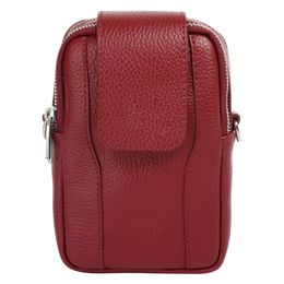 Umh&auml;ngetasche Samantha Look, Damen, Gr. B/H/T: 19cm x 10cm x 4cm onesize, rot, Leder, unifarben, Taschen Umh&auml;ngetasche, echt Leder, Made in Italy