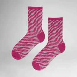 Socken Hudson "Socke Curved Line", Damen, Gr. 39-42, lila (hot pink 0954), Obermaterial: 87% Baumwolle CO. 10% Polyamid PA. 3% Elasthan EL., Socken Socken