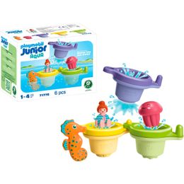 Konstruktions-Spielset Playmobil "Schwimmbecher mit Wasserspa&szlig; (71776), Junior Aqua", bunt, Spielbausteine, Baby, Kunststoff, Konstruktions-Spielset, Badespielzeug; Made in Europe