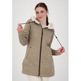 Fleecejacke LPO "KENNEWICK II LONG", Damen, Gr. 40 (M), braun, 100% Polyester, tailliert, gerader Abschluss, Jacken Fleecejacke, mit Kapuze und weichem Fleece gef&uuml;ttert