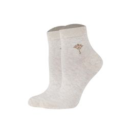 JOOP! Sneakersocken JOOP "Socken Women for your daily glam cotton Socks 1p 2er Pack", Damen, Gr. 39-42, wei&szlig; (naturmelange), Obermaterial: 87% Baumwolle CO. 10% Polyamid PA. 3% Elasthan EL., Socken Sneakersocken