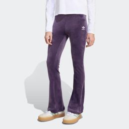Sporthose adidas originals "VELOUR PANTS", Damen, Gr. 164, N-Gr, aurora plum, wei&szlig;,, Obermaterial: 94% Polyester, 6% Elasthan, Hosen Sporthose, sportlicher Stil, f&uuml;r Kinder, aus Polyester und Elasthan