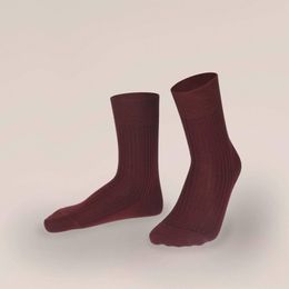 Socken Kunert "Socke Festive Rib", Herren, Gr. 39-40, rot (dunkelrot 1580), Obermaterial: 100% Baumwolle CO., Socken Socken