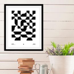 Bild queence "Checkers", schwarz (farbe rahmen: schwarz, farbe bild(er): schwarz), B:30cm H:40cm, Acrylglas, Holz, Papier, Bilder, Bild, gerahmt